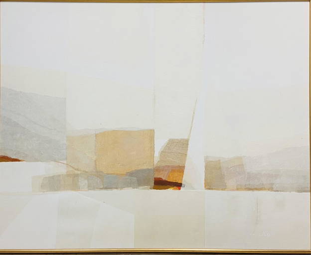 Kenzo Okada Collage On Canvas "abstract"