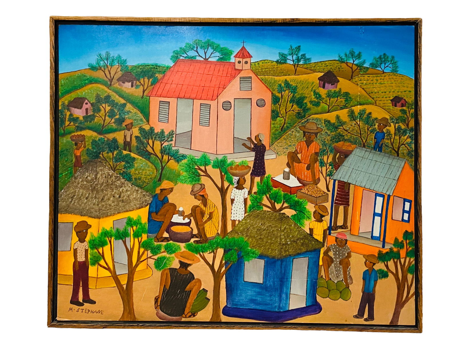 Rare Micius Stephane O/b "haitian Village"