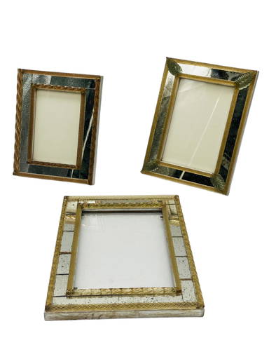 Three Murano Venini Style Picture Frames