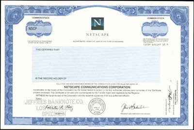 719: Netscape Stock Certificate,