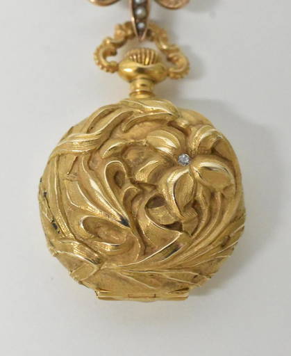 Lady Elgin 14k Multicolor, Lapel Art Nouveau