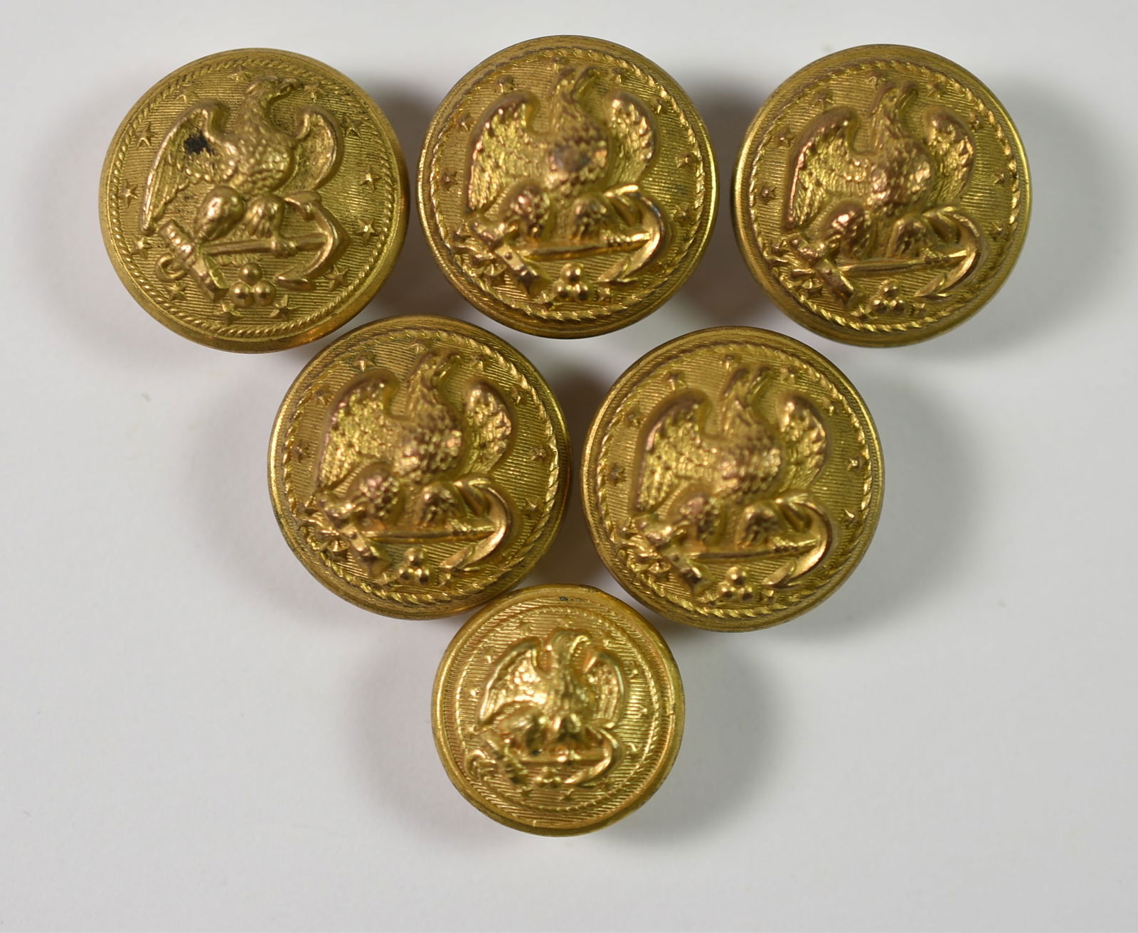 Civil War Era Eagle Buttons, Brass, Set Of 6 Auction