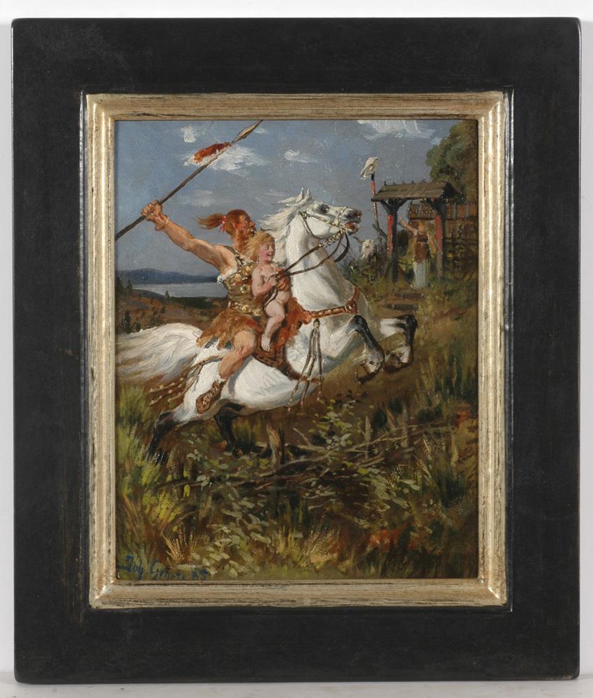 Johannes Gehrts (1854 1921) "germanic Family", Oil Painting, 1885