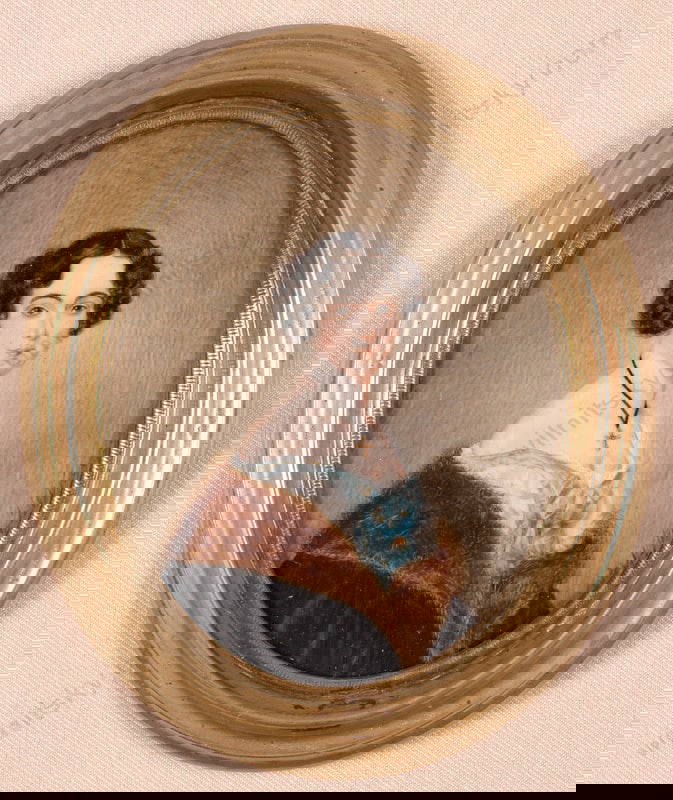 Adolf Theer (1811-1868) "portrait Of A Young Lady", Miniature, Ca.1850 ...