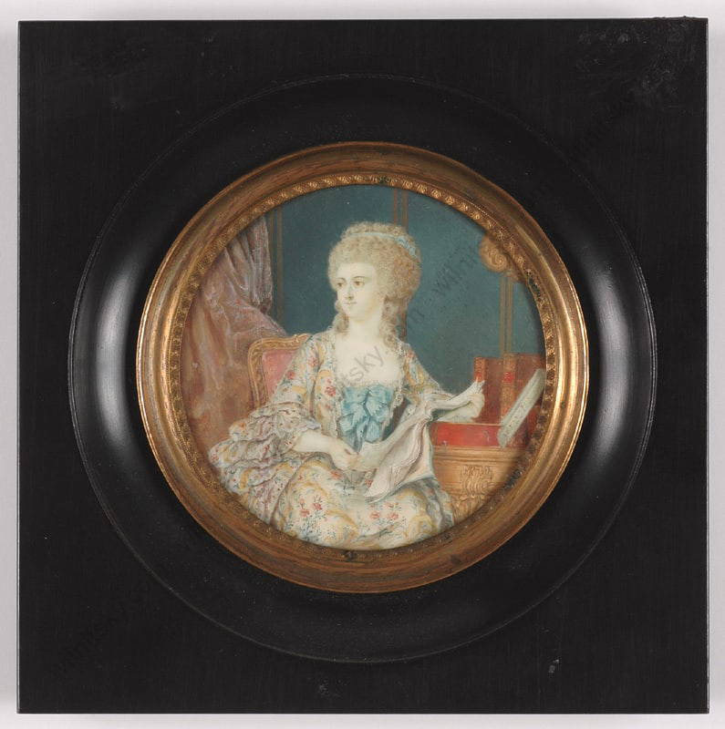 Jacques Charlier (1720-1790), "portrait Of A Lady", Important Miniature ...