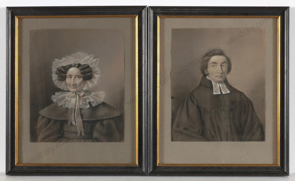 Franz Krueger-school "archidiakonus Popitz And His Mother", Two Chalk ...