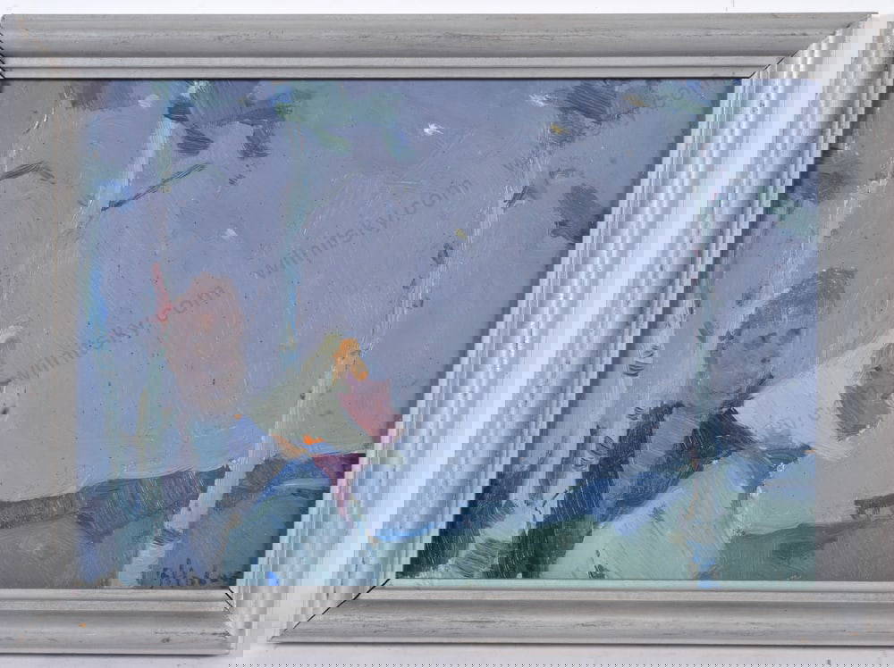 Vladimir Novak (1938-2008) "night Stars", Oil Painting, 1960s Auction