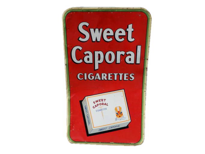 1947 Sweet Caporal Cigarettes Sst. Sign