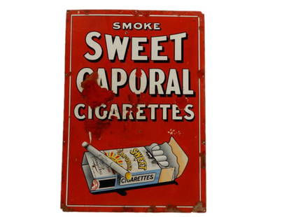 1947 Sweet Caporal Cigarettes Sst. Sign
