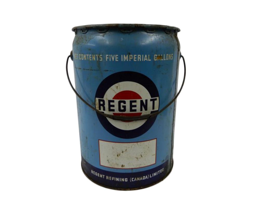 1957 Regent Motor Oil Five Imperial Gallons Can