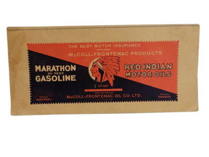 1940's Red Indian Pathfinder Road Map Mccoll Frontenac