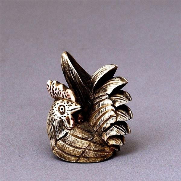 505: Japanese Ivory Netsuke Rooster Chicken Sg