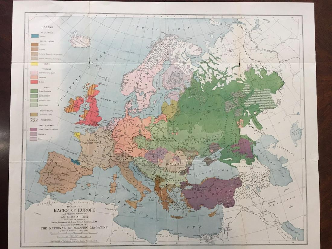 1919 Map of the Races of Europe - Dec 17, 2019 | New World Cartographic ...