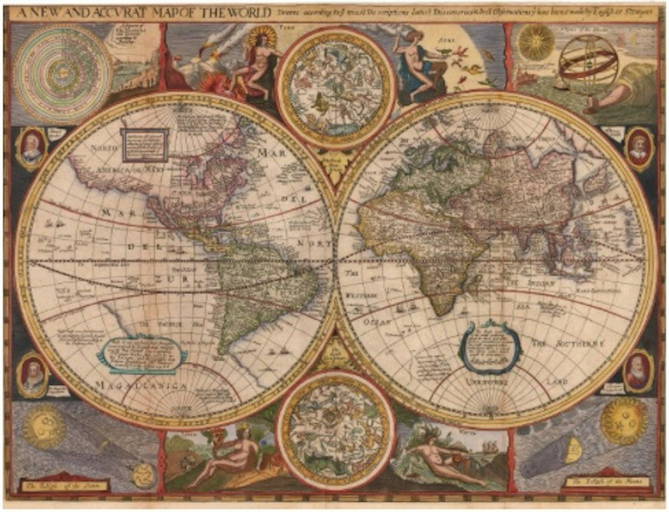 1659 A New And Accurat Map Of The World Drawne