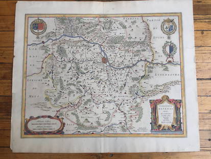 1640 Blaeu Map Of Central France With Clemont Ferrand As Center Auvergne