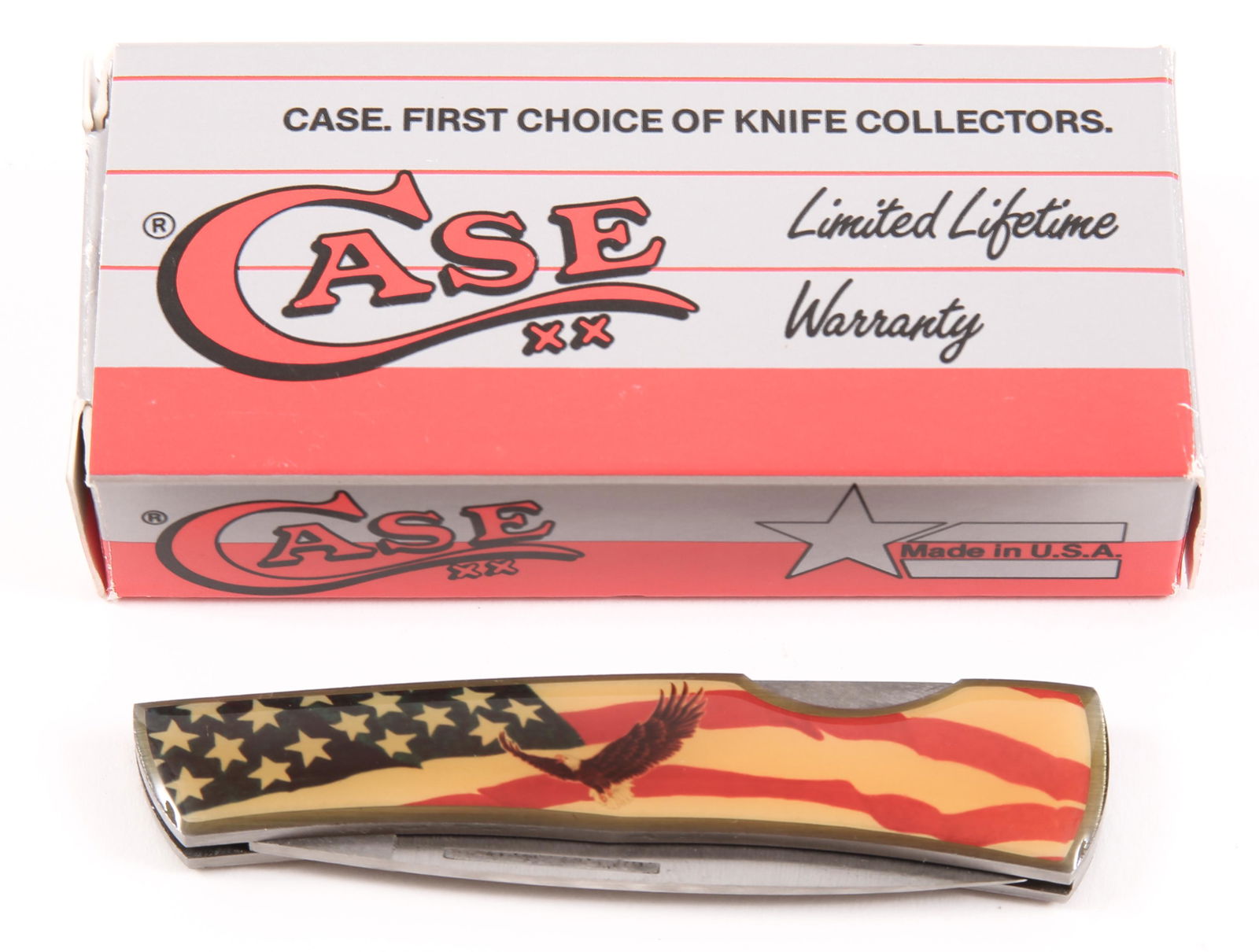 Case Xx 059l Ss American Flag & Eagle Pocket Knife