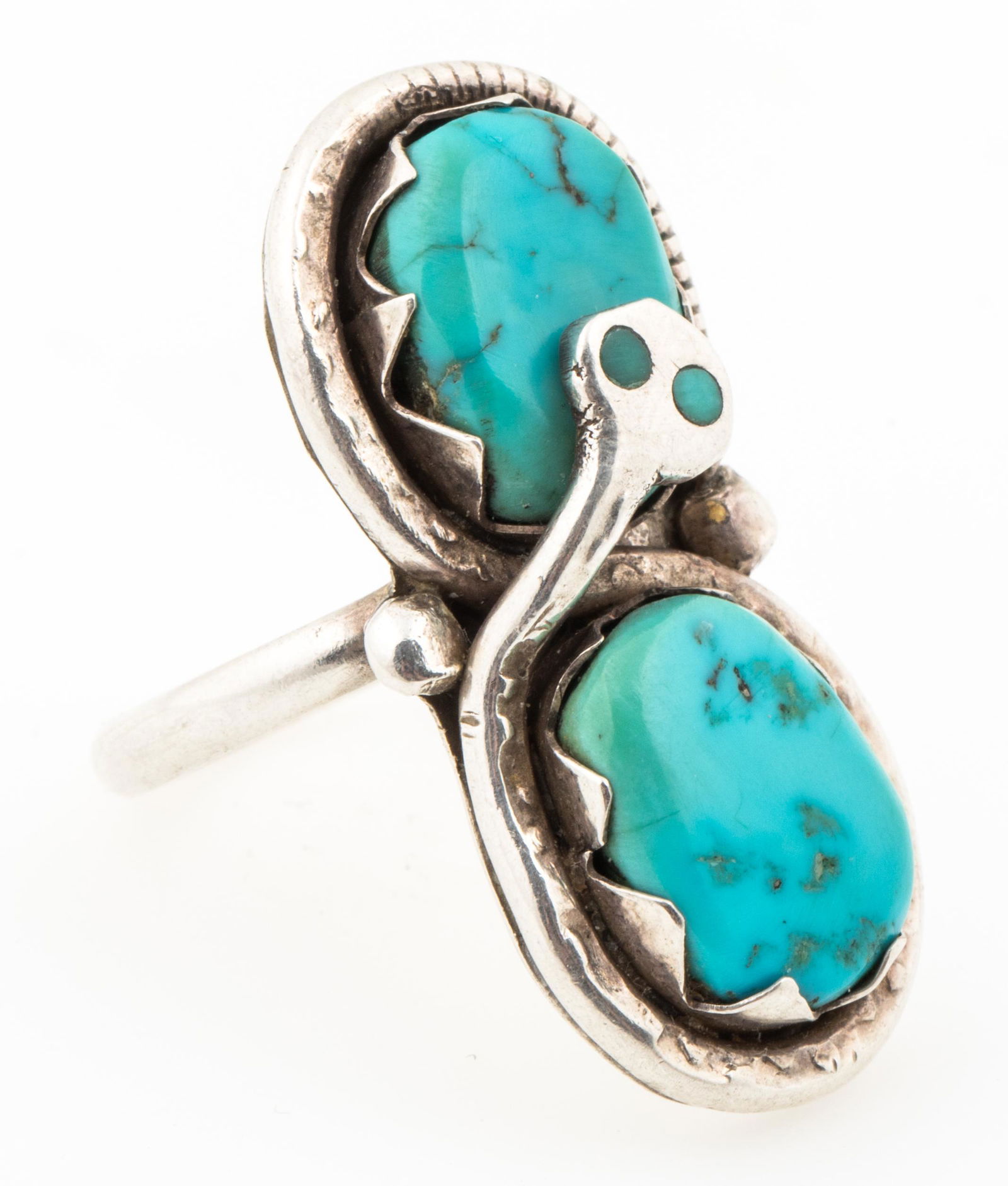 Native American Zuni Effie C Turquoise Snake Ring