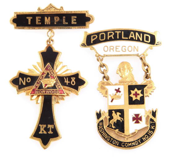 Knights Templar Commandery Badges Lot Of 2