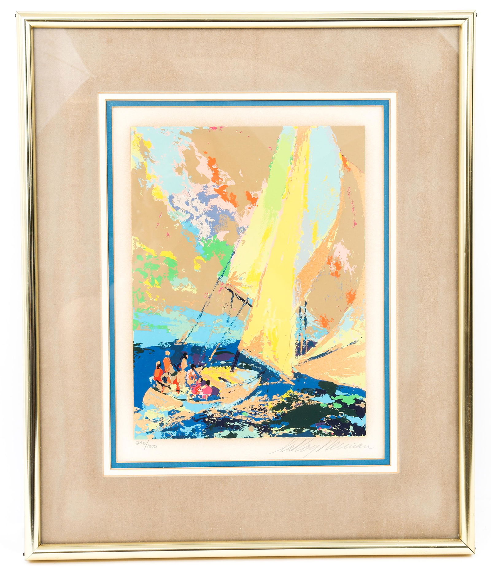 Leroy Neiman Signed Normandy Sailing Framed Serigraph