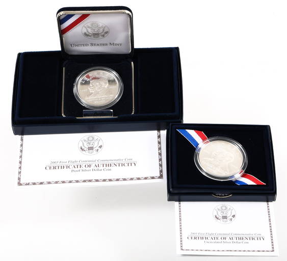 2003 FIRST FLIGHT CENTENNIAL COMMEMORATIVE SILVER COINS (#40050) on Feb ...