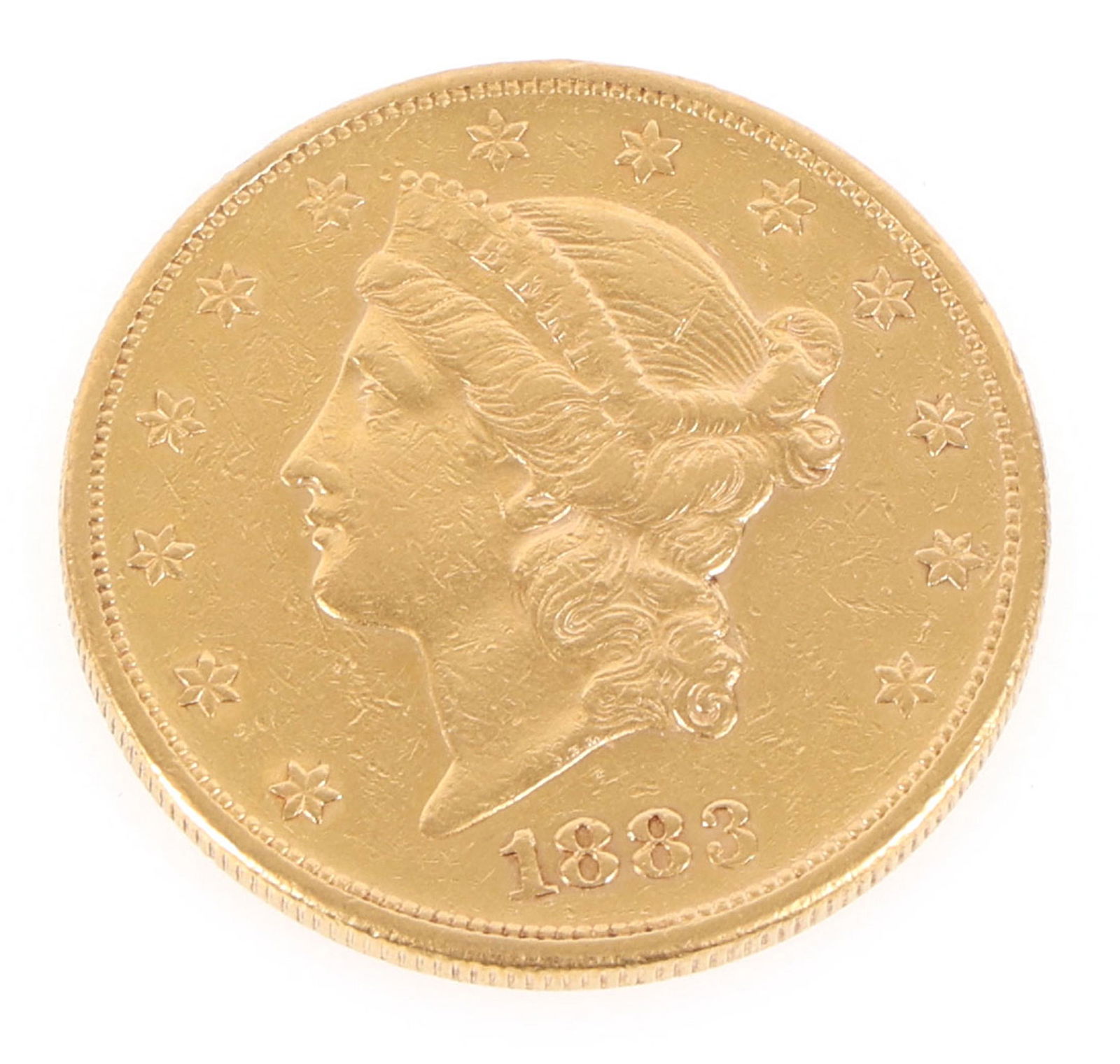 1883 S Us $20 Liberty Double Eagle Gold Coin