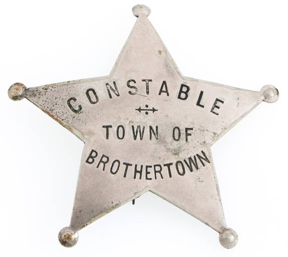 TOWN OF BROTHERTOWN WISCONSIN CONSTABLE BADGE (#39422) on May 28, 2022 ...