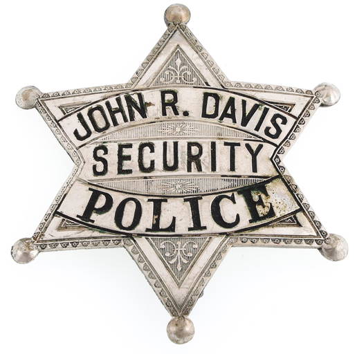 John R. Davis Security Police Badge