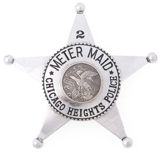 Chicago Heights Police Illinois Meter Maid Badge No. 2