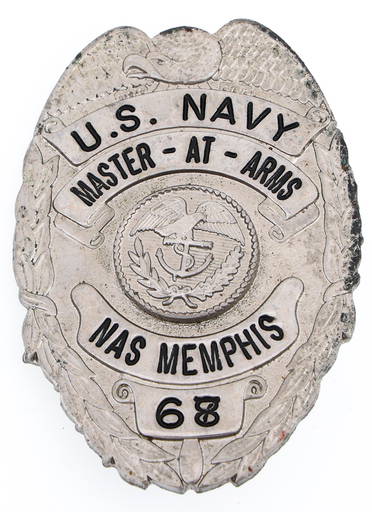 U.s. Navy Nas Memphis Master At Arms Badge No. 68