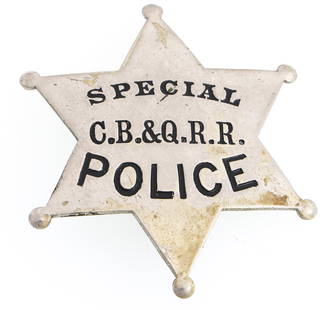 C.b. & Q. Rr. Special Police Badge