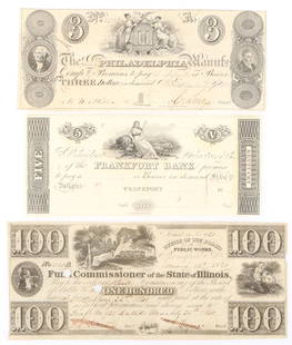 1800's $3 $5 Maryland Obsolete Banknotes