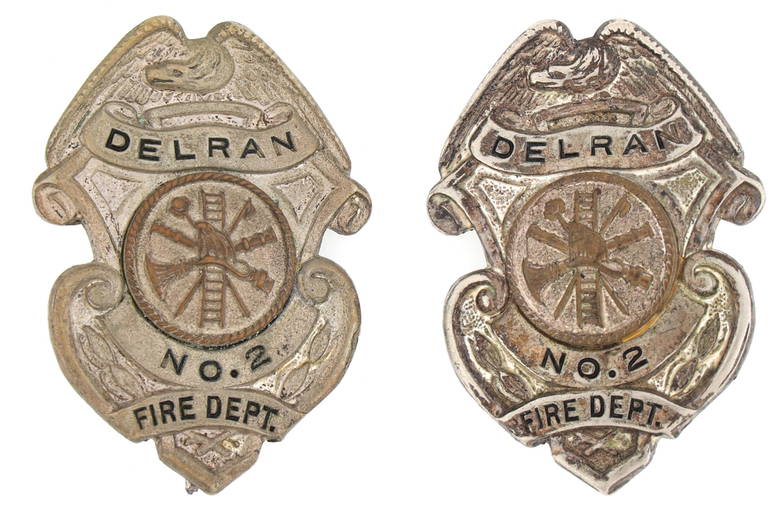 Delran New Jersey Fire Department Badges No. 2 Lot Of 2