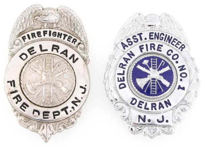 Delran New Jersey Fire Department Badges Lot Of Two