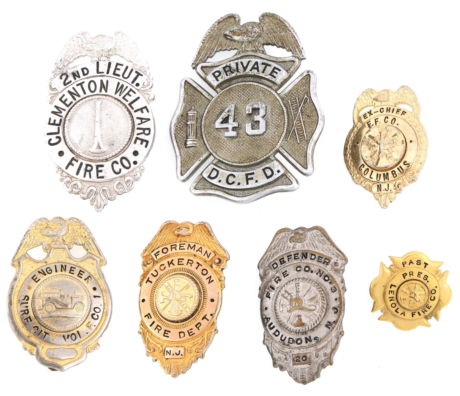 FIRE BADGES LOT OF SEVEN (#47139) on Jul 23, 2022 | Omnia Auctions in FL