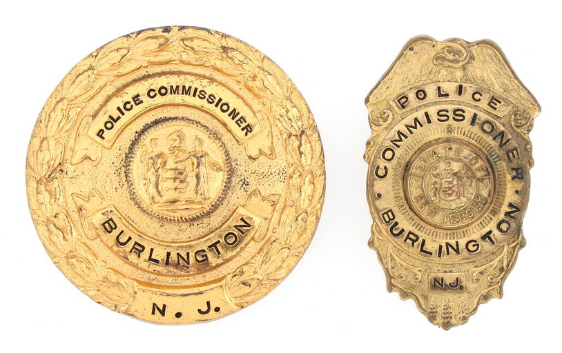 Burlington New Jersey Police Commissioner Badges