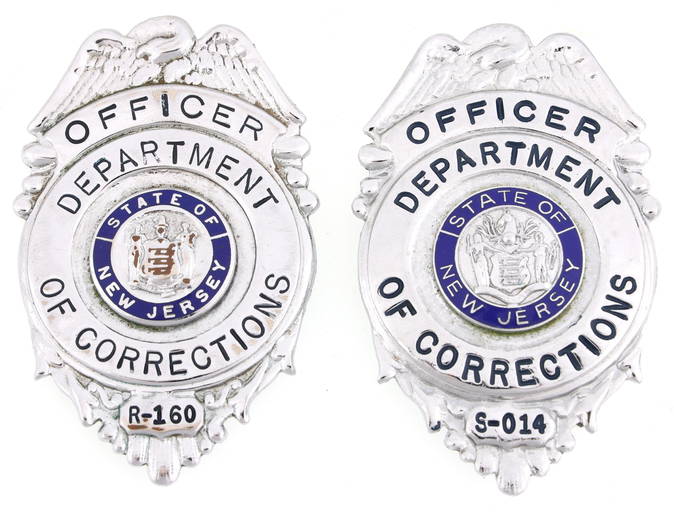NJ DEPARTMENT OF CORRECTIONS OFFICER BADGES LOT OF TWO - Jul 23, 2022 ...