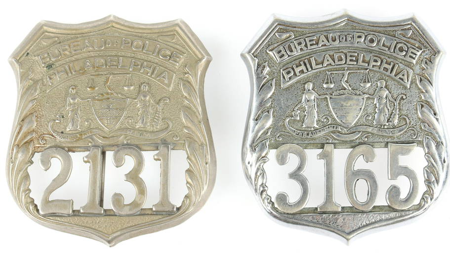 Philadelphia Bureau Of Police Badge Lot Of 2