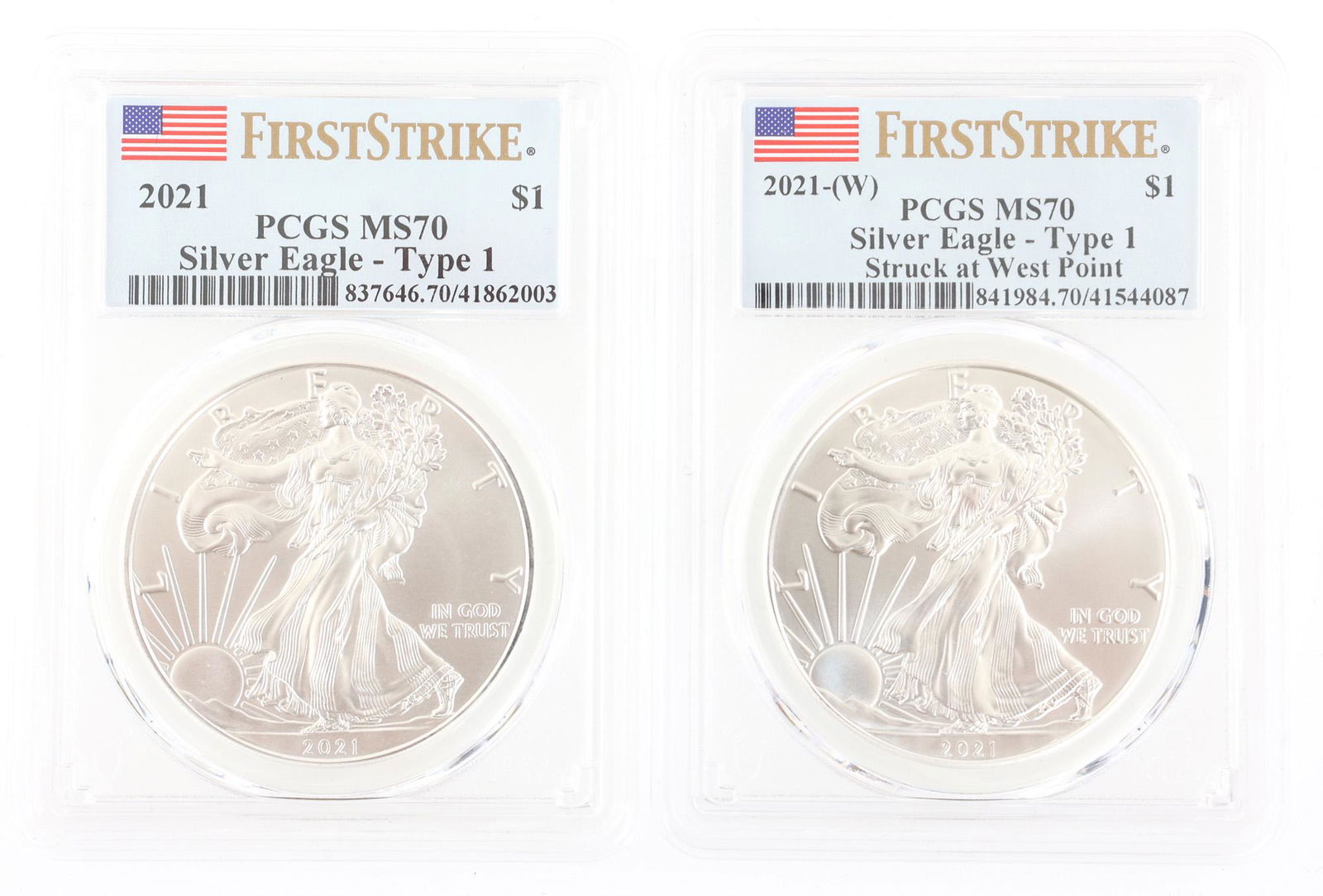 2021 FIRST STRIKE SILVER AMERICAN EAGLE COINS PCGS MS70 (#49125) on Jul 19, 2022 | Omnia ...