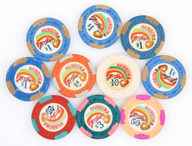 Rainbow Club Gardena California Poker Chips