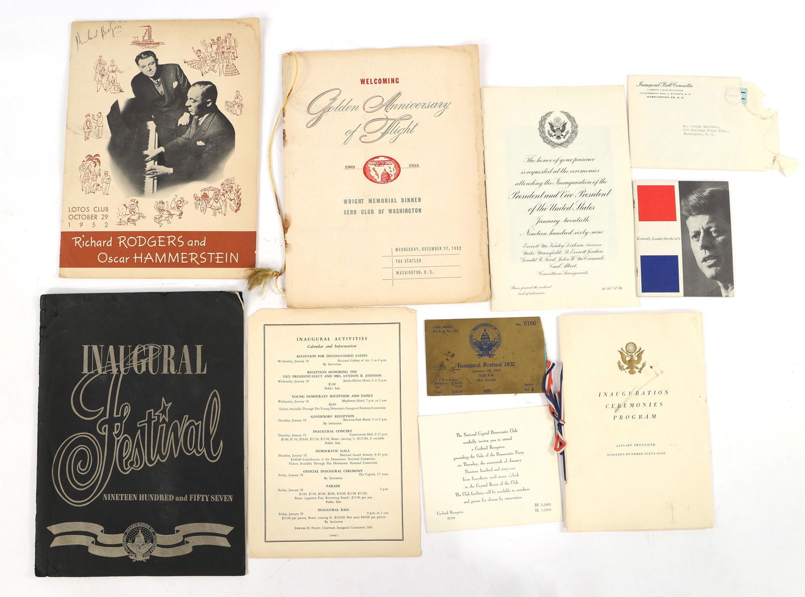 1950's 1960's Us Political Inaugural Ephemera & Menus