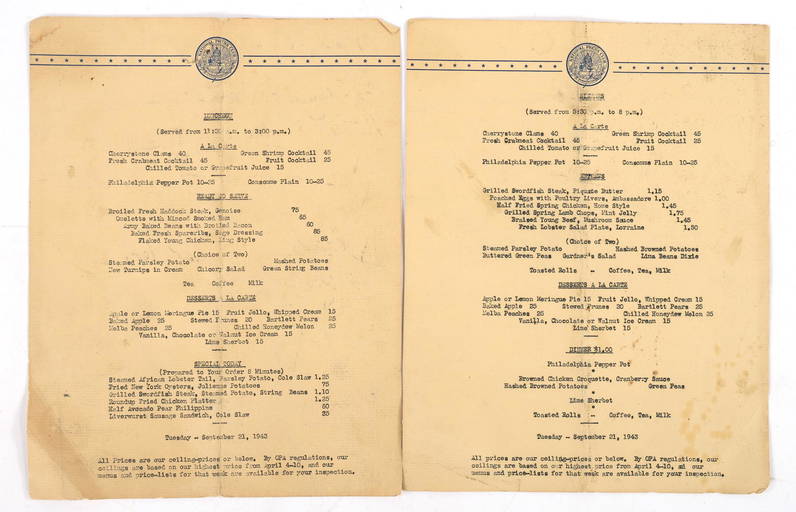 NATIONAL PRESS CLUB AMERICAN LEGION SIGNED MENUS (#51159) on Nov 29 ...