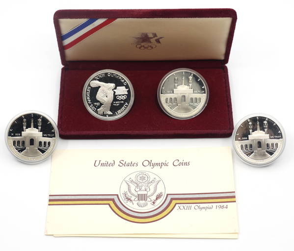 1984 Us Olympic Games Xxiii Commemorative Silver Coins