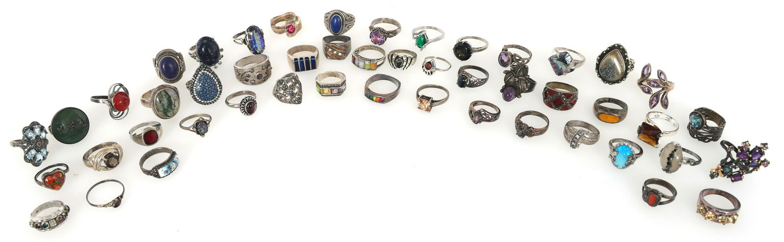 Sterling Silver Semi Precious Stone Rings