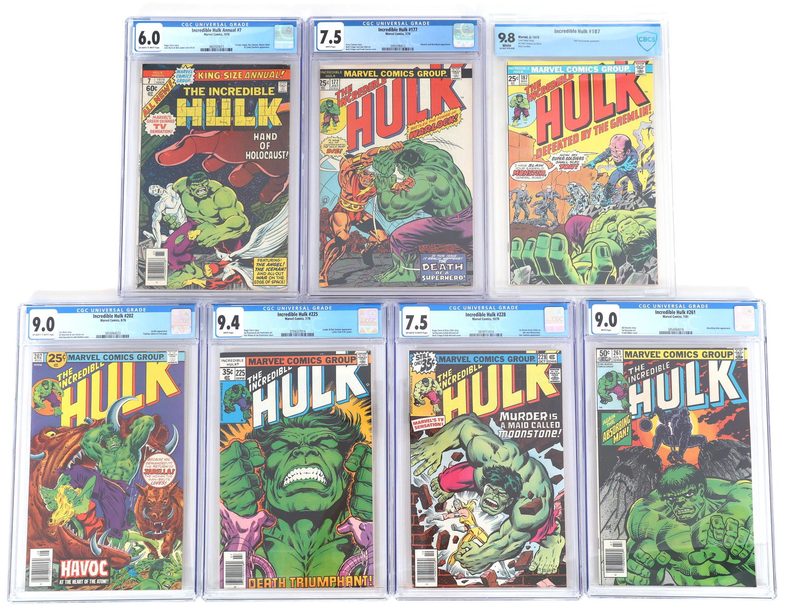 Marvel Incredible Hulk 70s/80s Comics Cgc & Cbcs Graded Auction