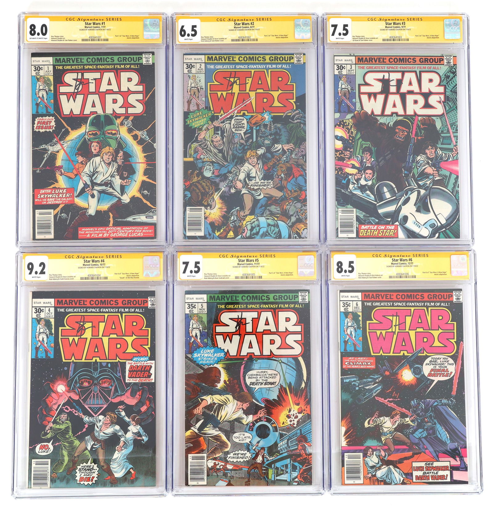 Marvel Star Wars #1-6 Signed Comic Books Cgc Graded Auction