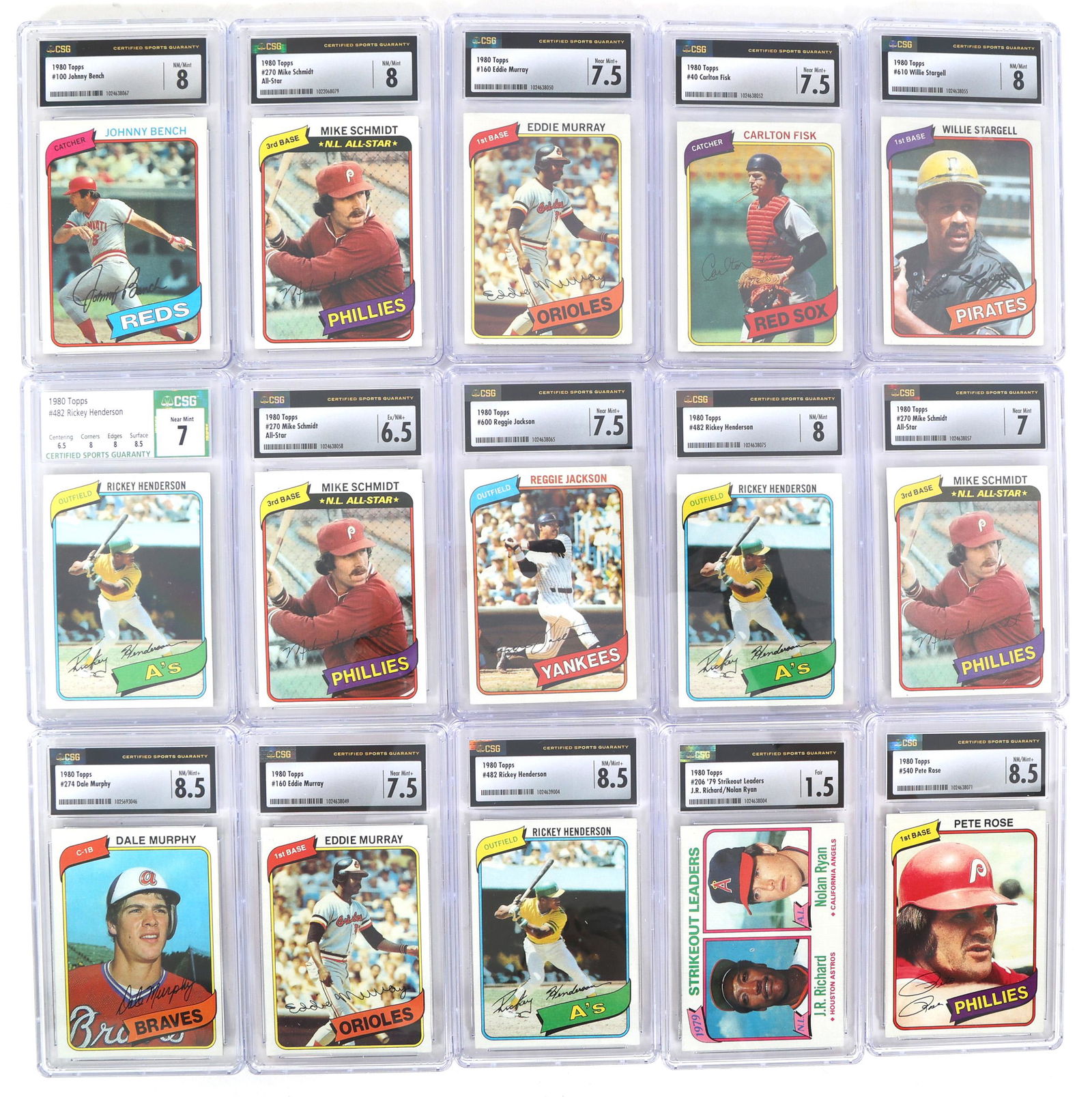1980 Topps Baseball Cards Csg Graded Auction