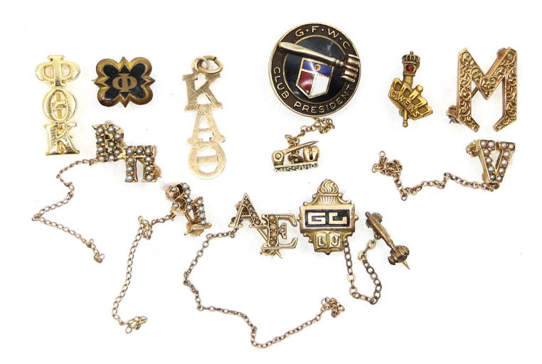 10k Gold Fraternity And Sorority Badges And Pins