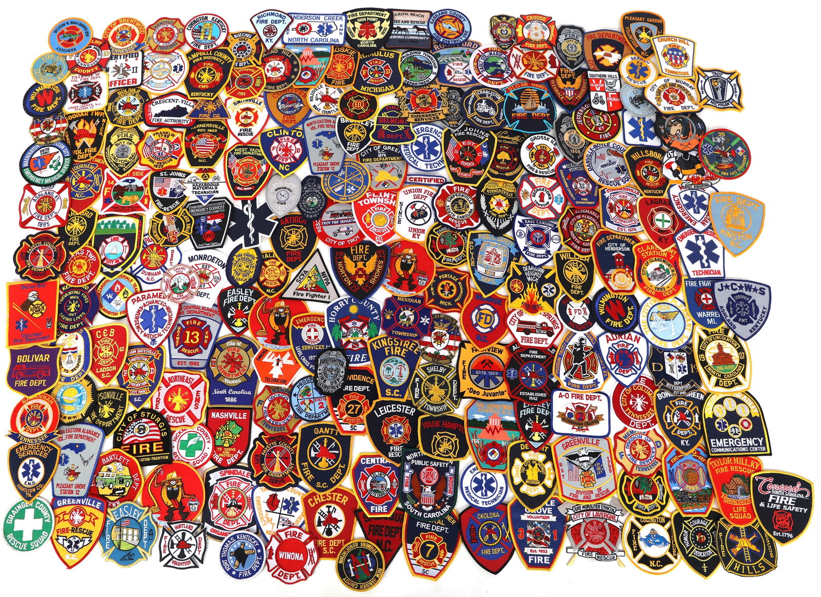 Fire Department & Emergency Patches Tn, Mi, Nc, Sc, Ky Auction