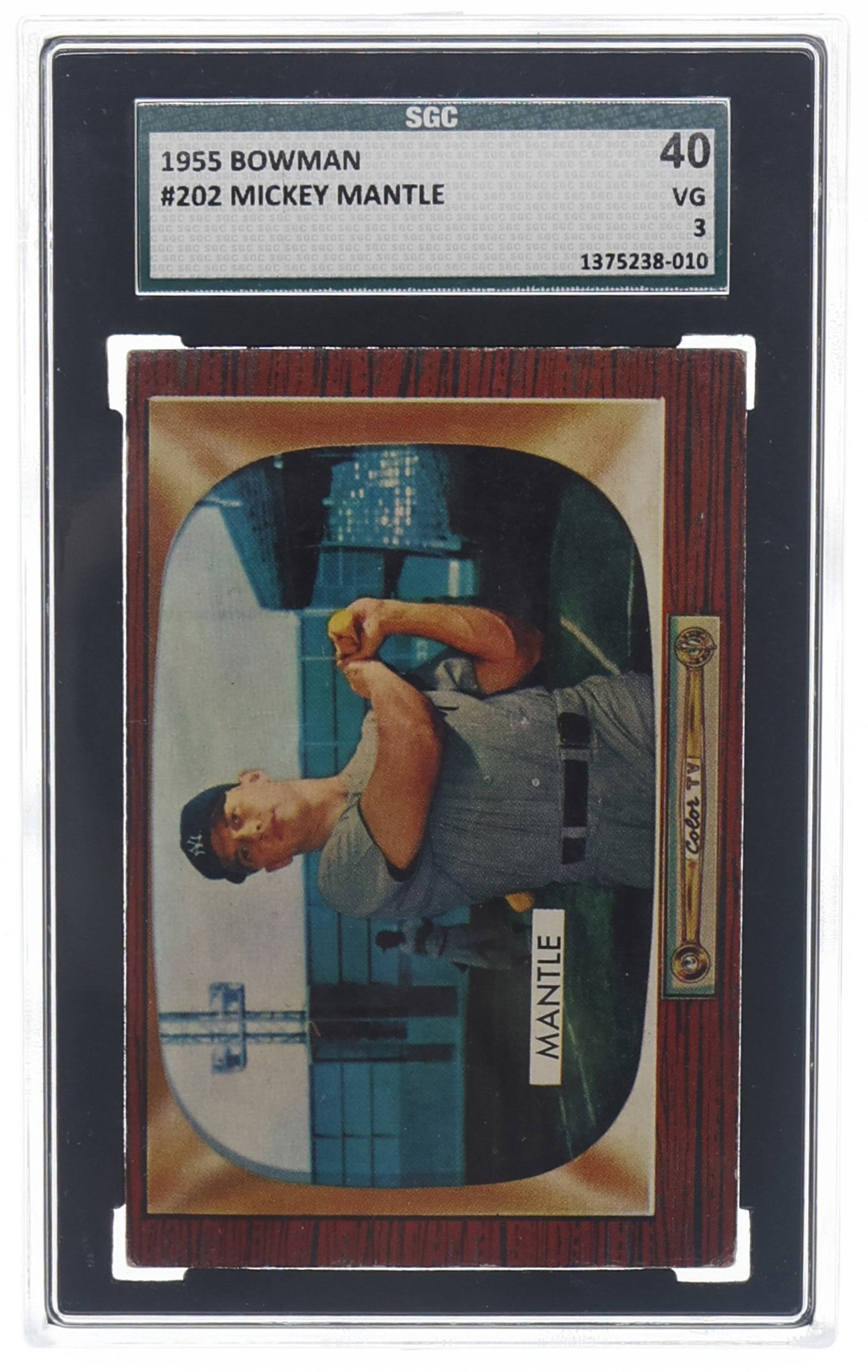 1955 Bowman Mickey Mantle #202 Baseball Card Graded Auction