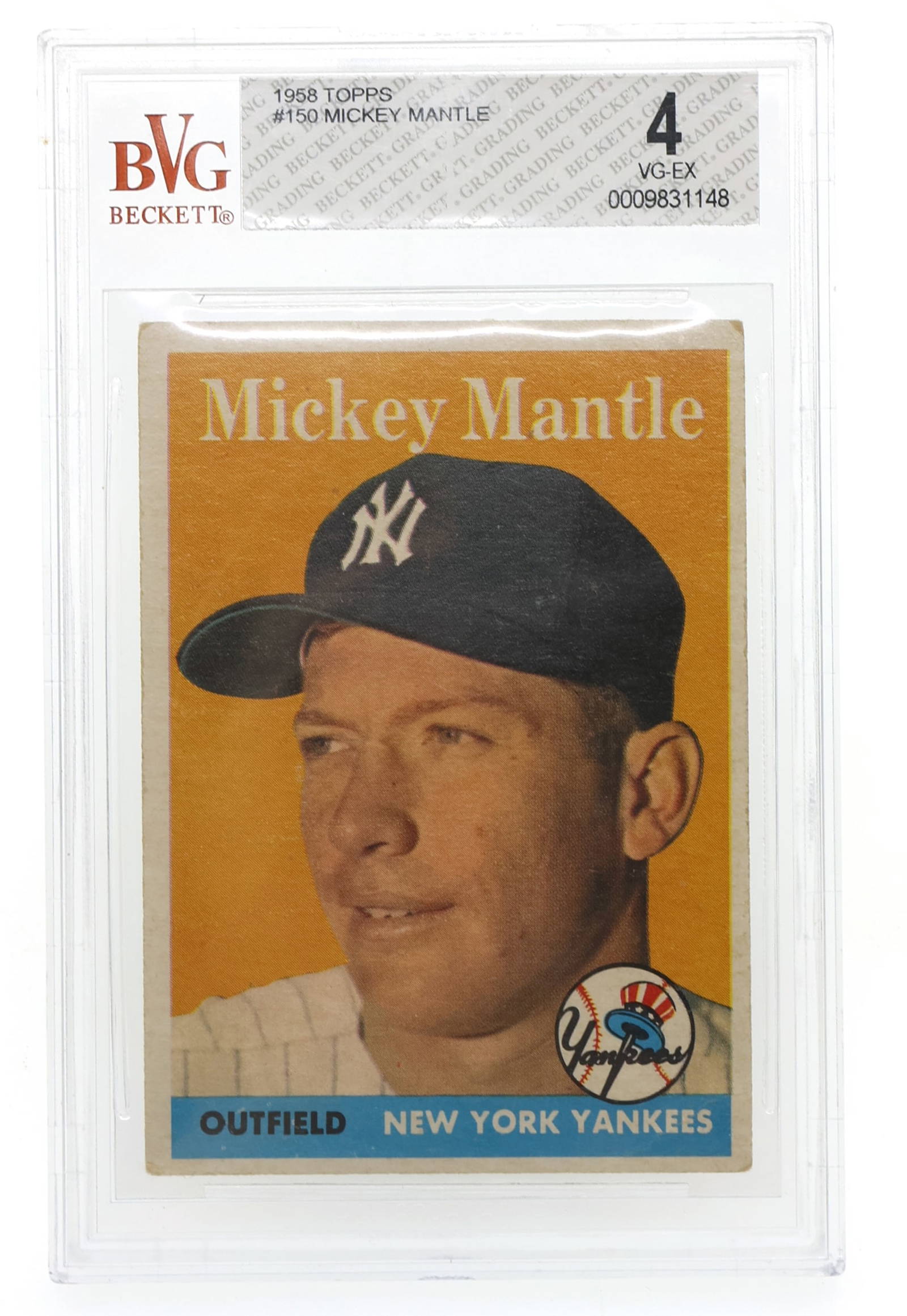 1958 Topps Mickey Mantle #150 Card Beckett Graded Auction